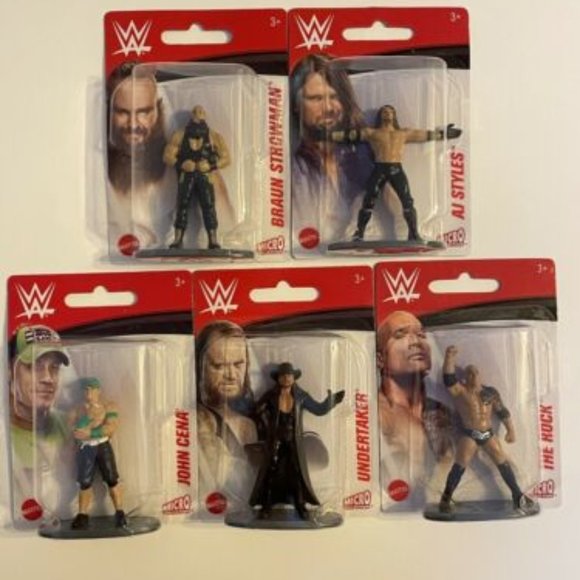 WWE | Toys | 5 Nwt Mattel Wwe Micro Wrestling Figures Rock Undertaker ...